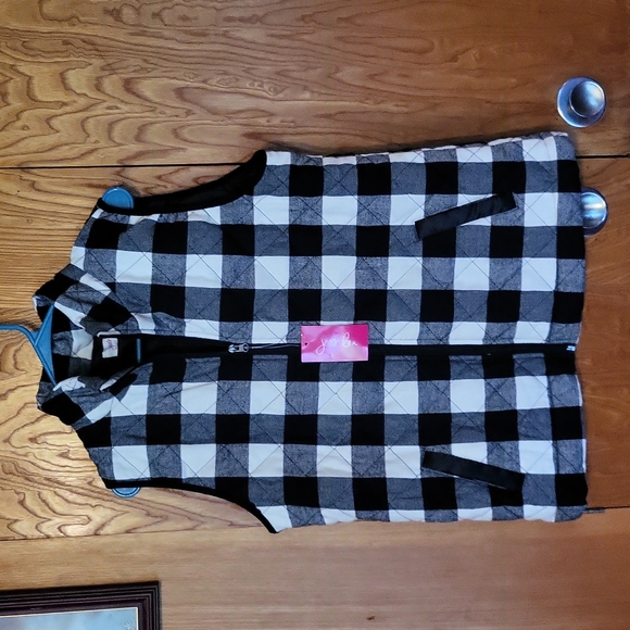 Jess Lea | Jackets & Coats | Jess Lea Black And White Plaid Vest | Poshmark